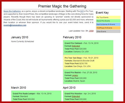 Introducing our Premier Calendar | Article by GatheringMagic.com