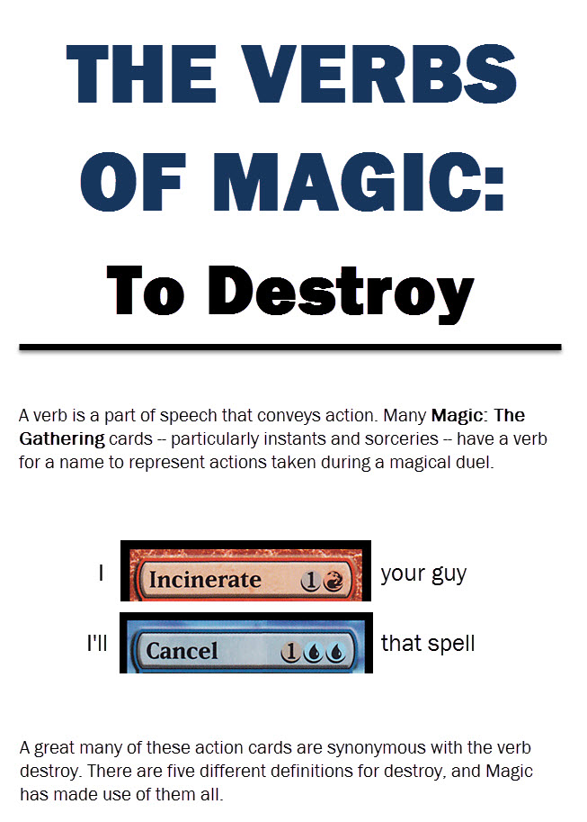 The Verbs of Magic: To Destroy | Article by Nick Vigabool
